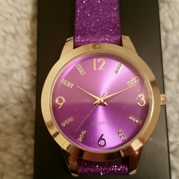 Avon | Accessories | Avon Purple Sparkle Strap Party Watch | Poshmark